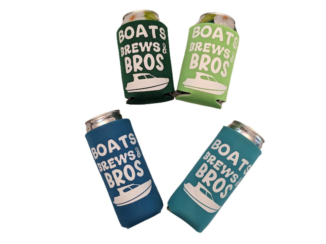 Min Set of 4 Boats Brews and Bros Can Coolers, Bachelor Party Cozies ...