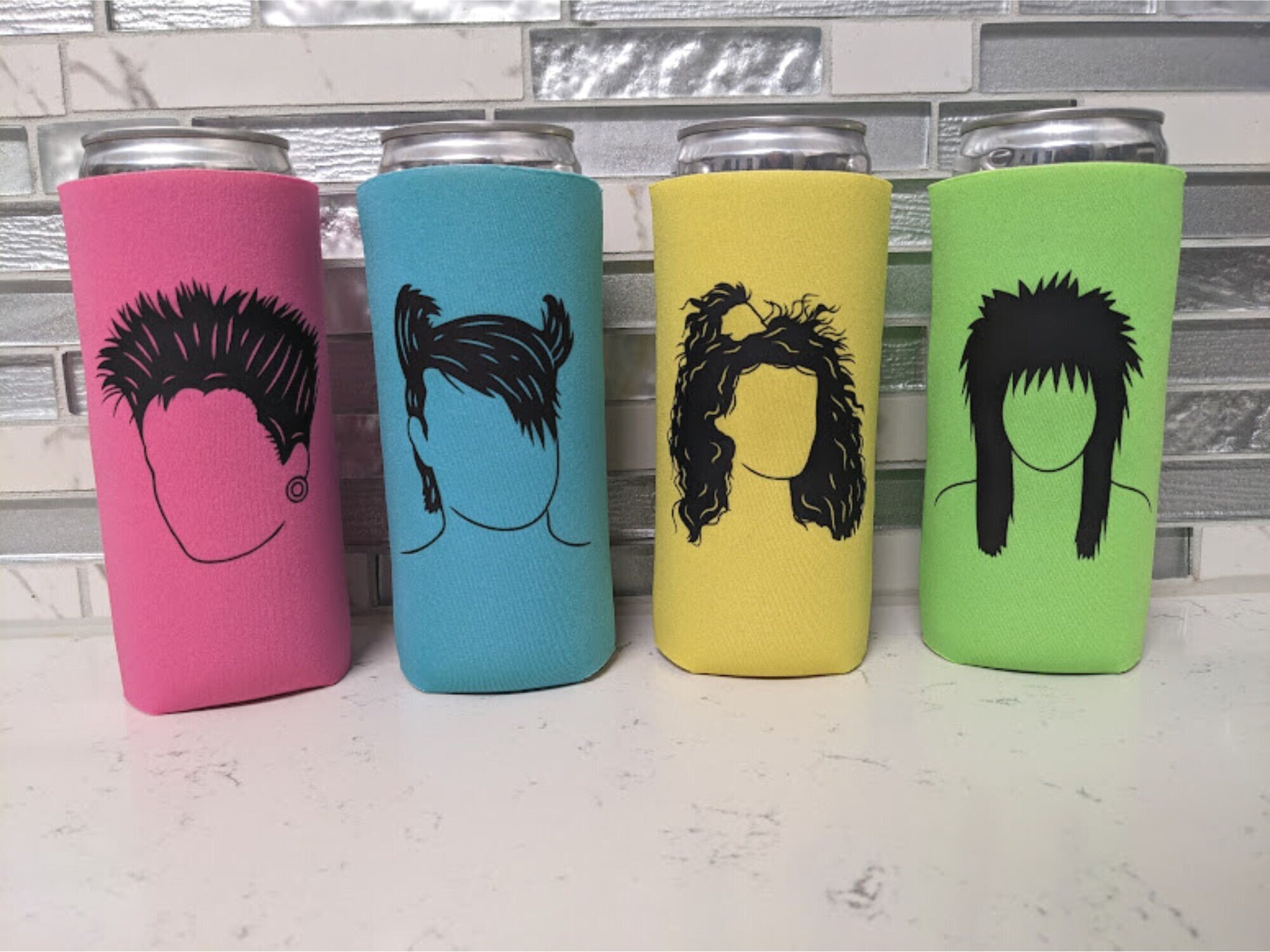 Min Set of 4 80s Party Personalized Can Coolers 80s Cozies - Etsy