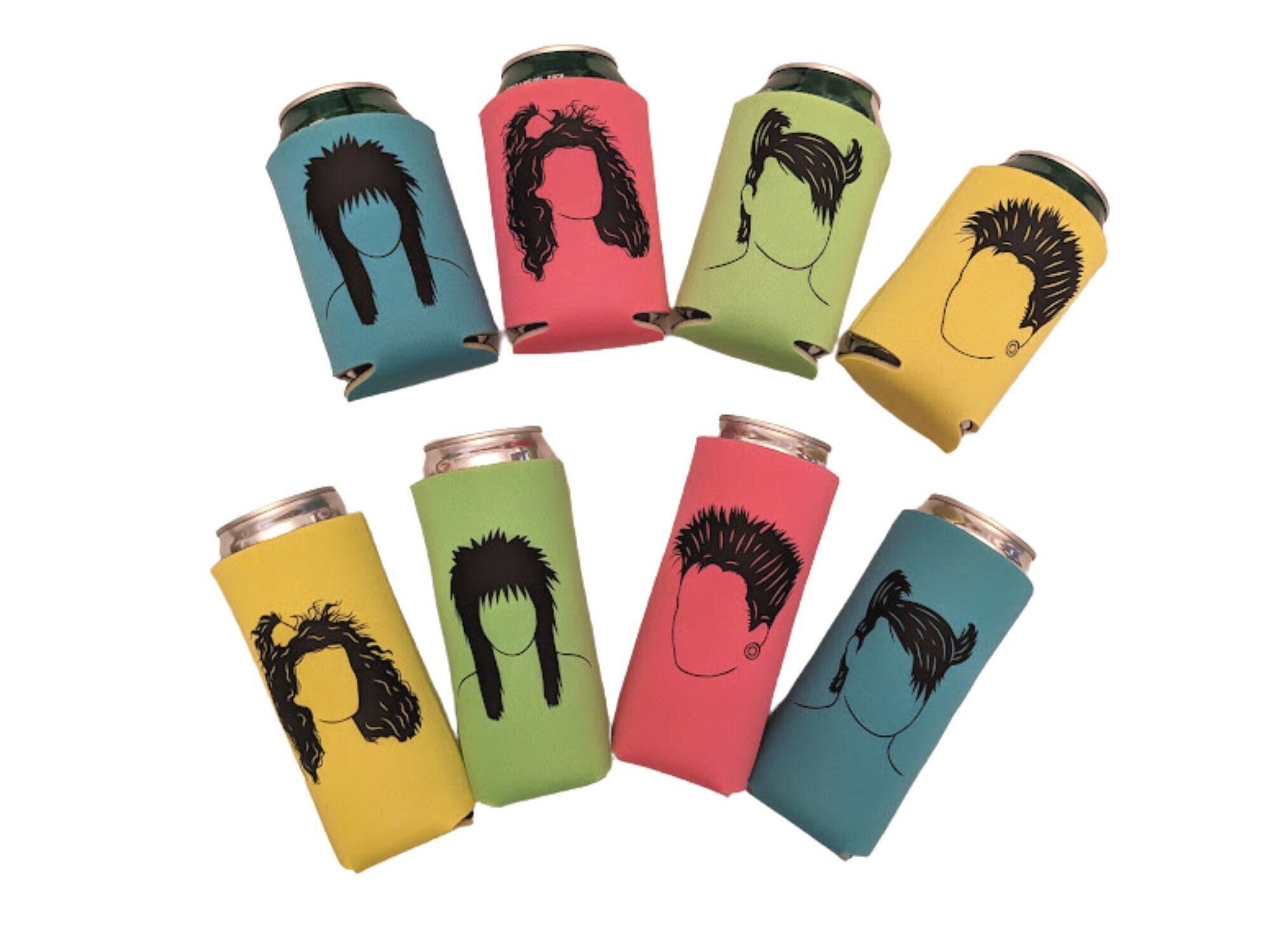 Min Set of 4 80s Party Personalized Can Coolers, 80s Cozies, 80s Party ...
