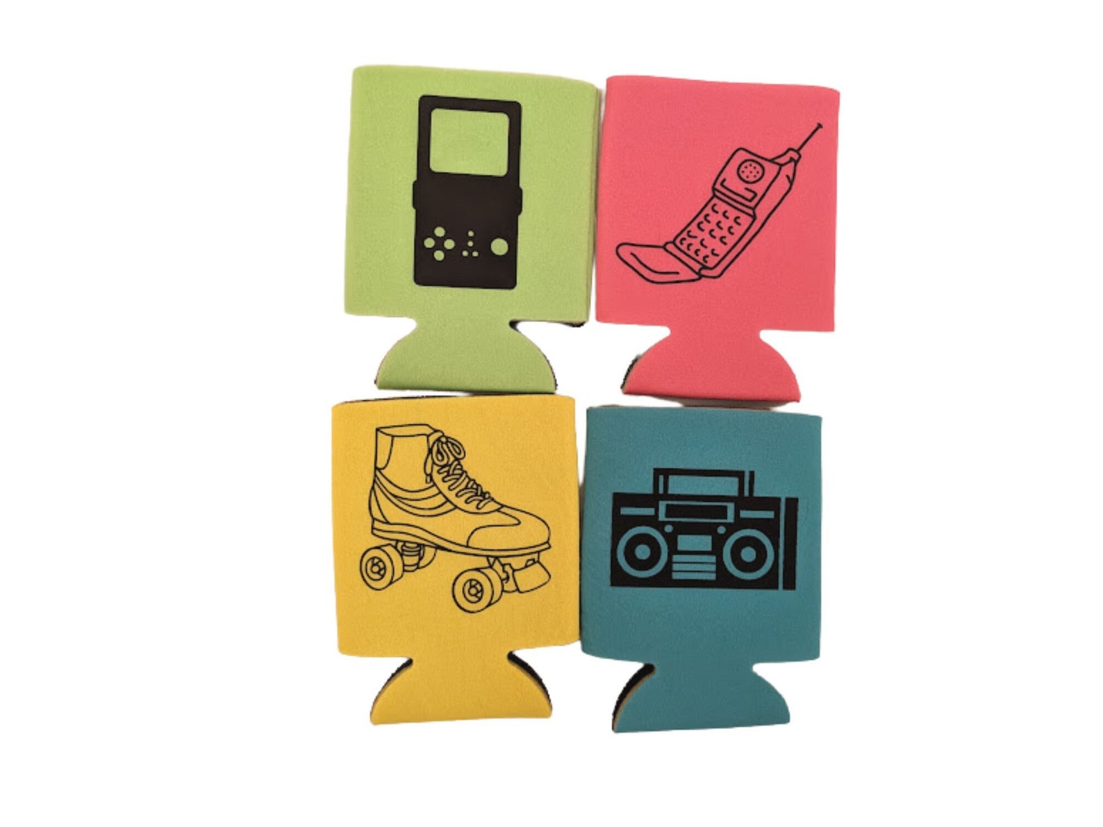 Min Set of 4 80s 90s Nostalgic Can Coolers, 80s Party, 90s Party, 80s ...