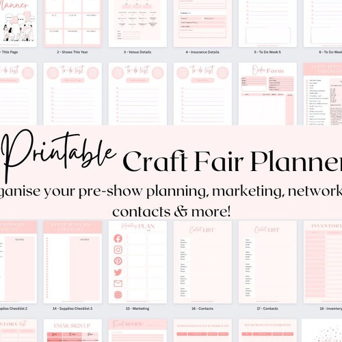Craft Fair Organizer Planner Tracker Checklist Journal - Etsy