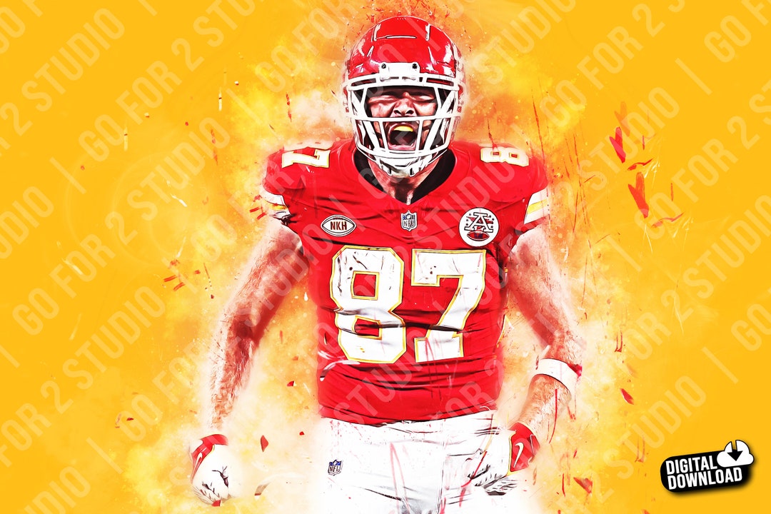 Travis Kelce Edit, Kansas City Chiefs, Digital Download, Print, Canvas ...