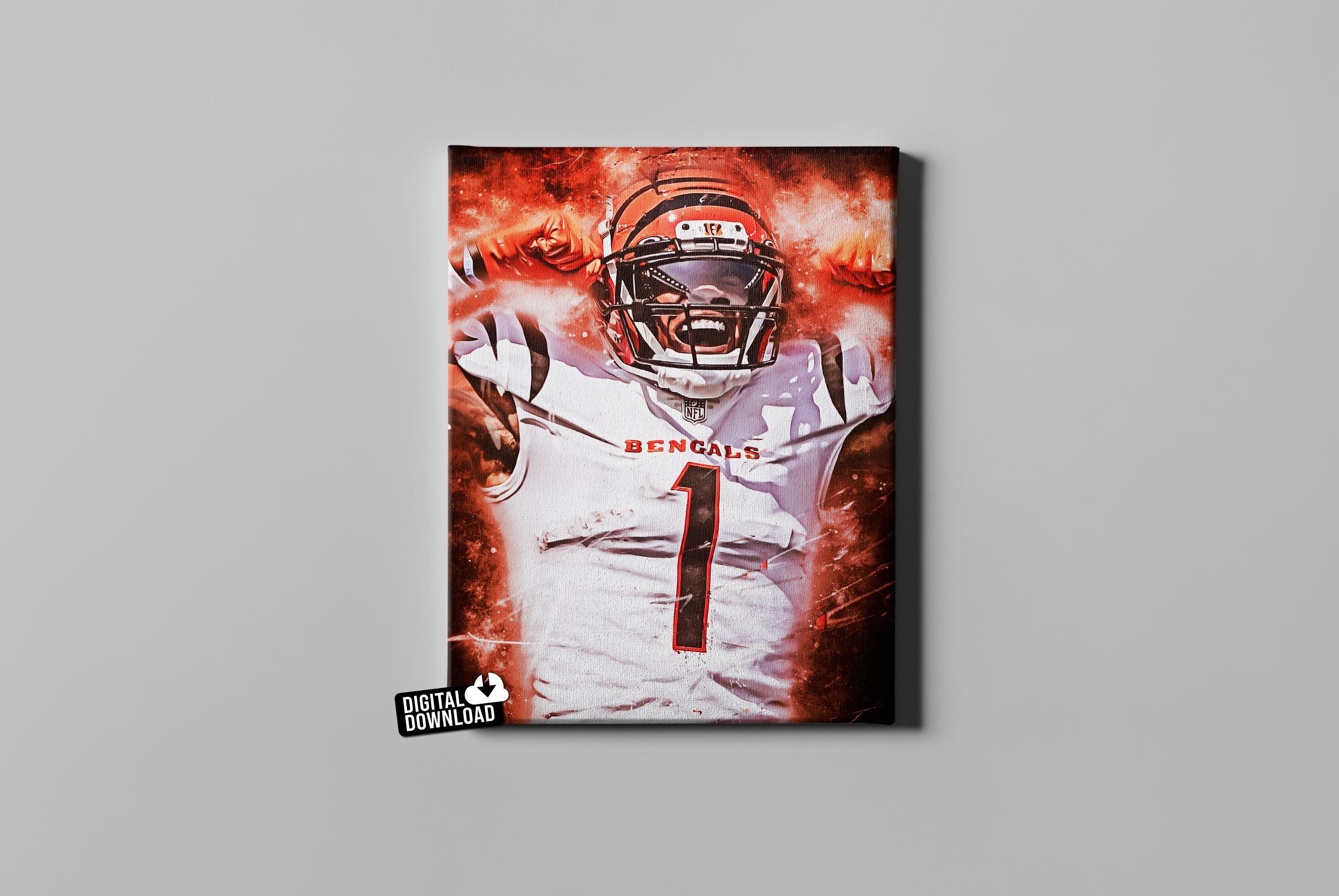Ja'marr Chase Edit, Cincinnati Bengals, Digital Download, Print, Canvas ...