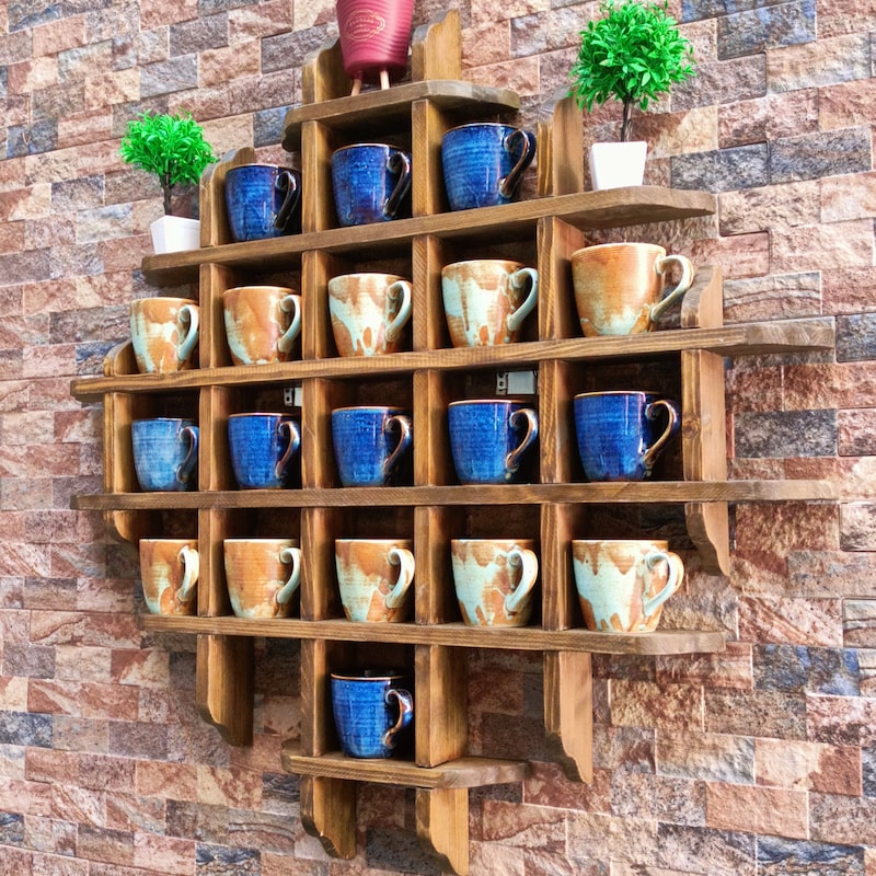 Tea Cup Display Rack Wood - Etsy