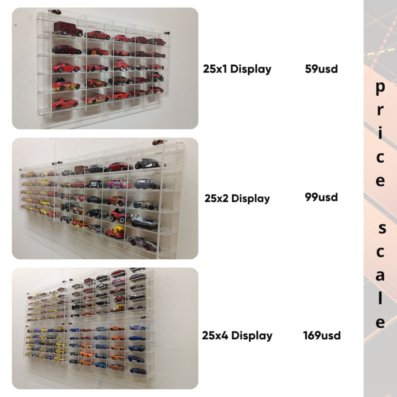 1/64 Model Car Display Case: Acrylic Plexiglass, 25 Car Capacity - Etsy