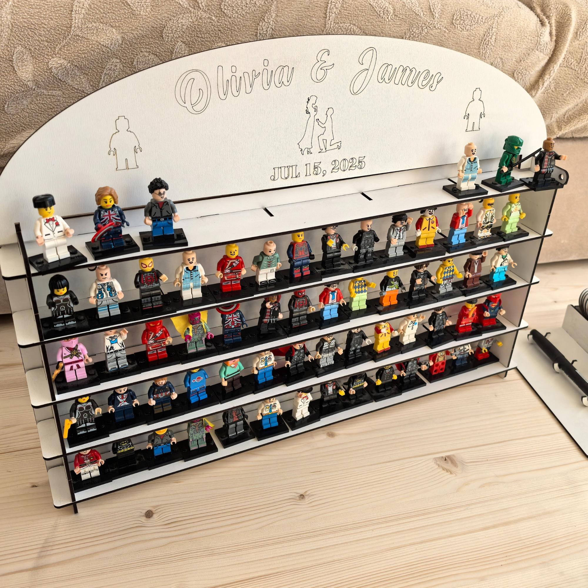 Minifigure Wedding Guest Book Alternative: Personalized Wood Display - Etsy