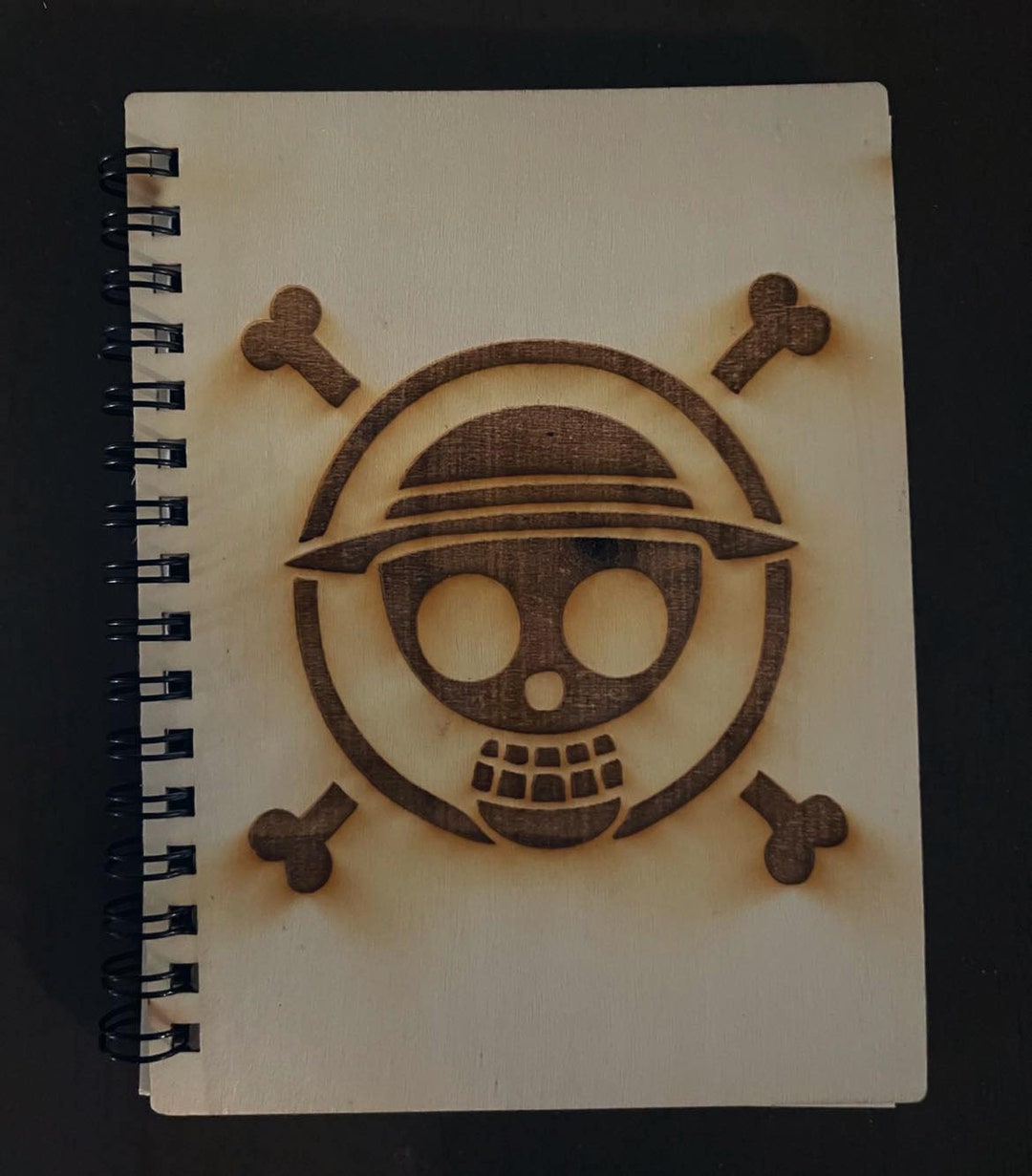 Anime One Piece Inspired Wooden Engraved Sketch Book, Journal, Notepad ...