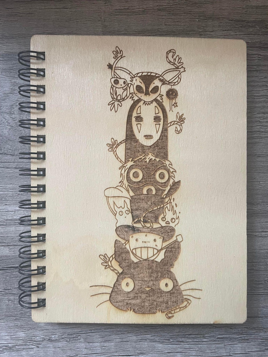 Laser Engraved Anime Studio Ghibli Inspired Spiral Sketch Notebook ...