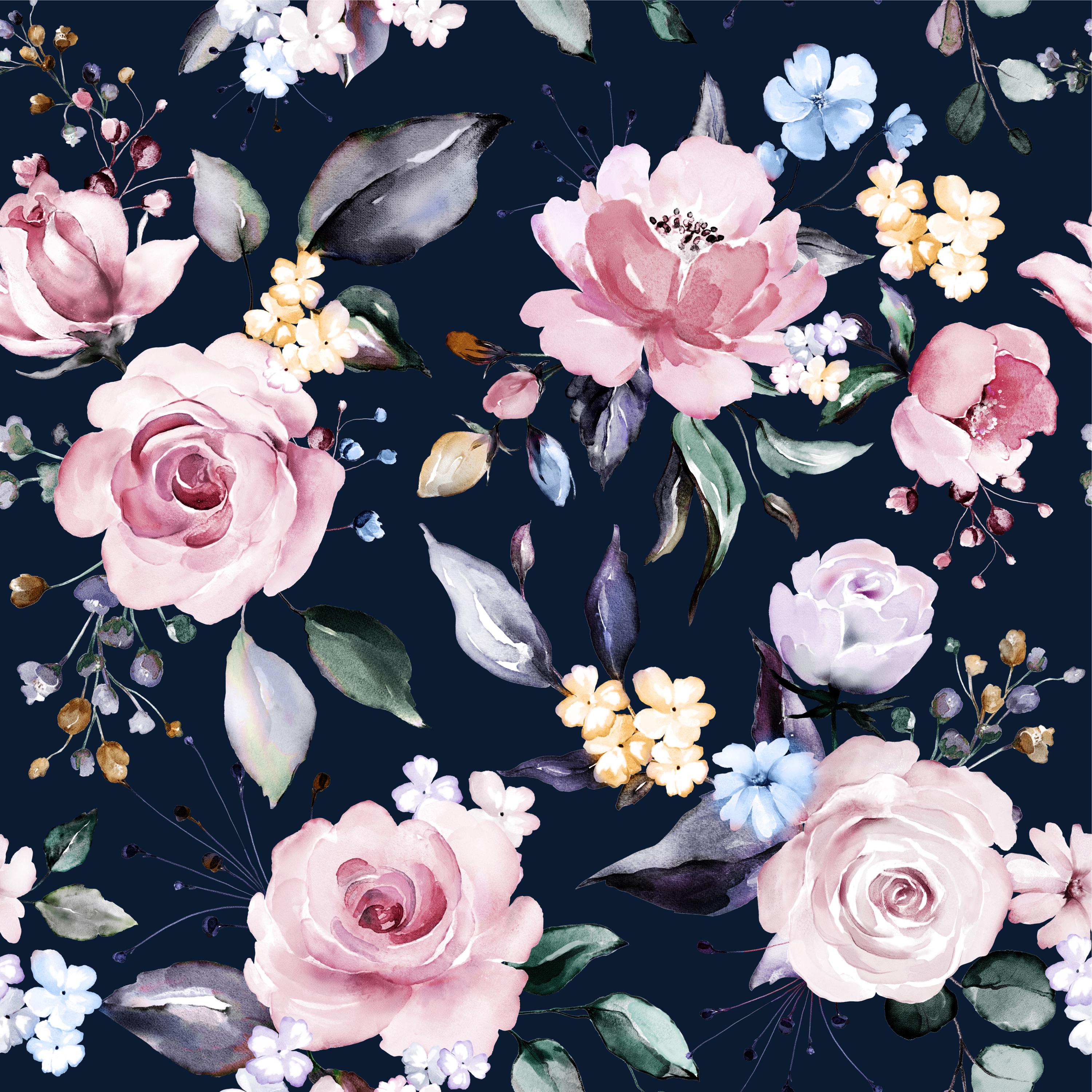 Dark Floral Digital Pattern for Crafting and Design Projects - Etsy
