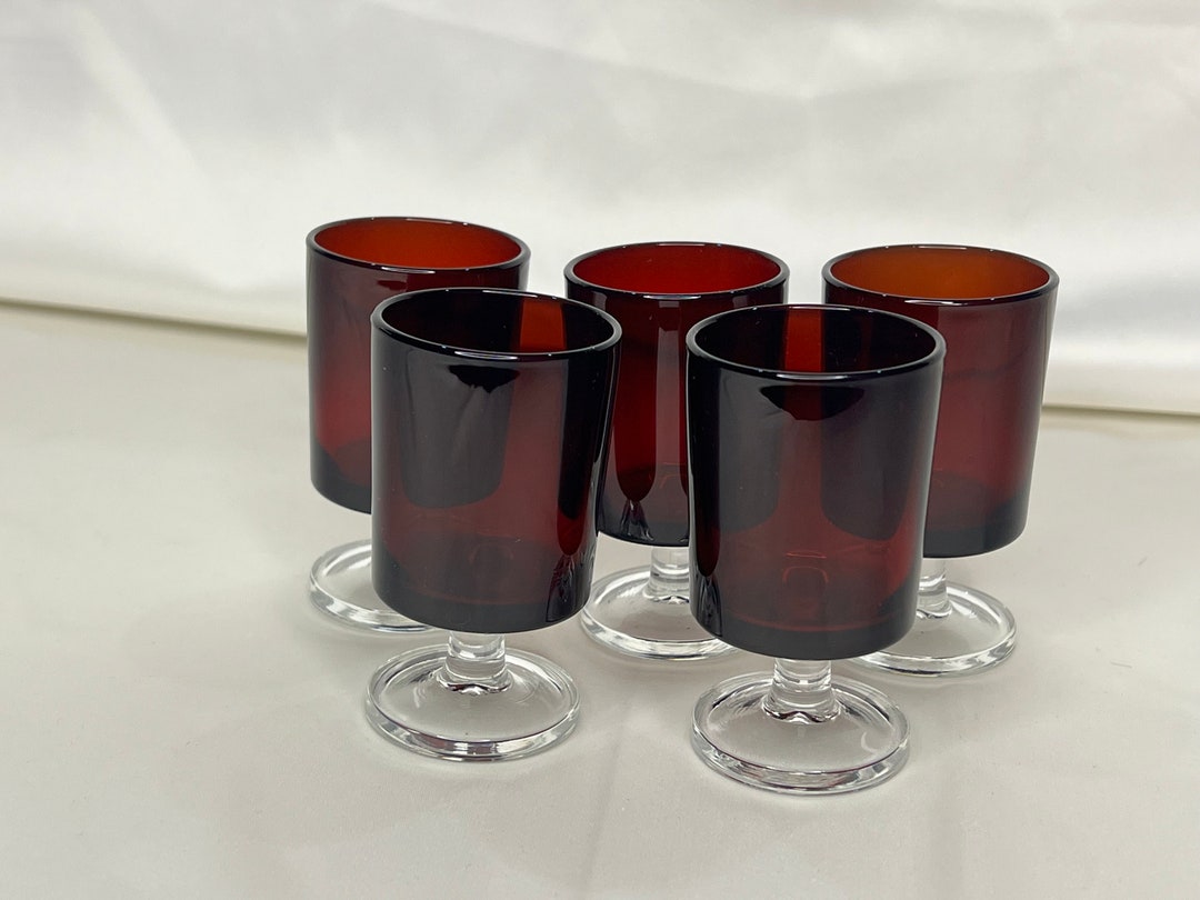 Vintage, Luminarc Arcoroc France, Small Ruby Red Shot/sherry/port ...