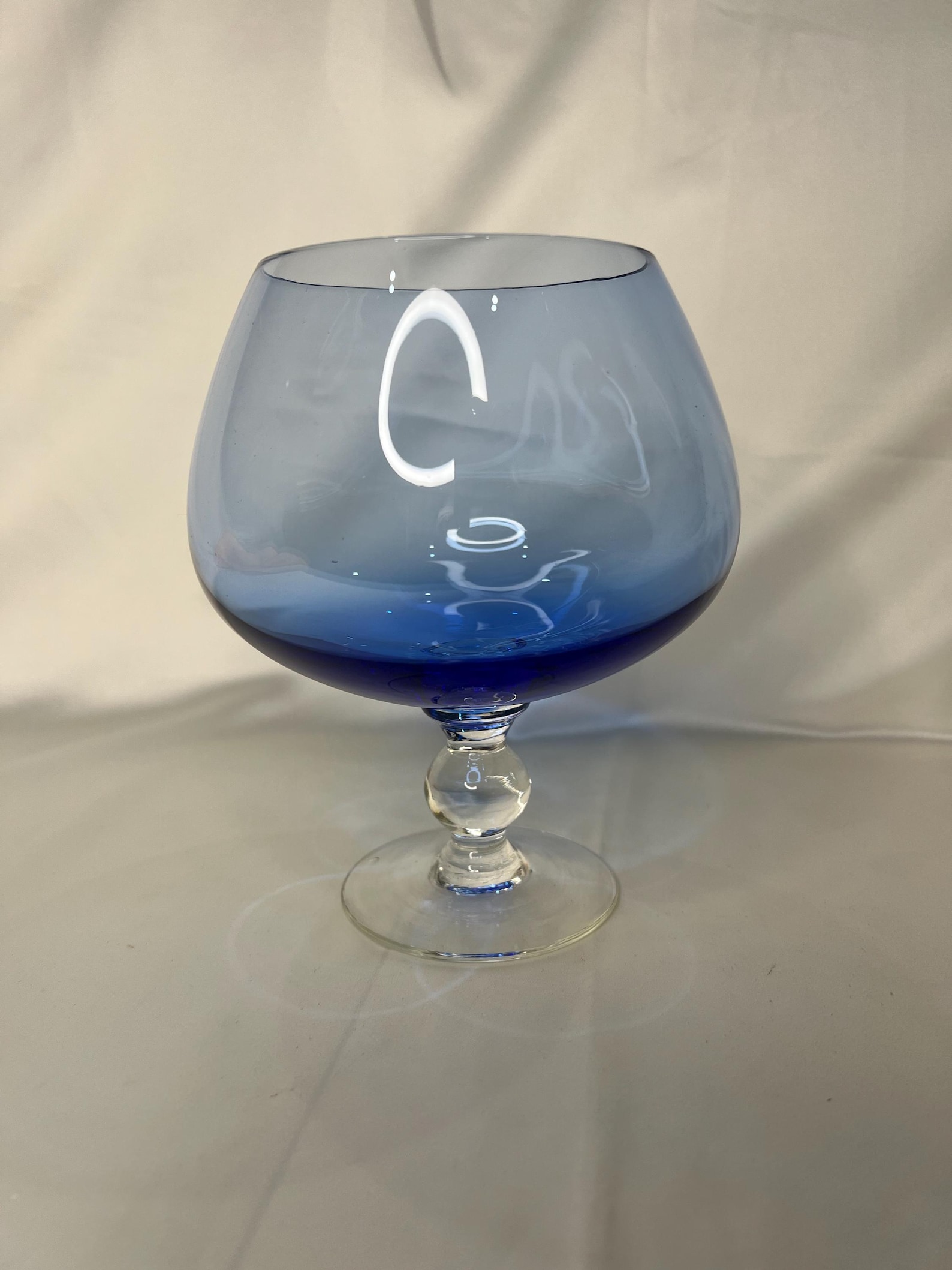 Extra Large Vintage Cobalt Blue Brandy Balloon Decorators Glass ...