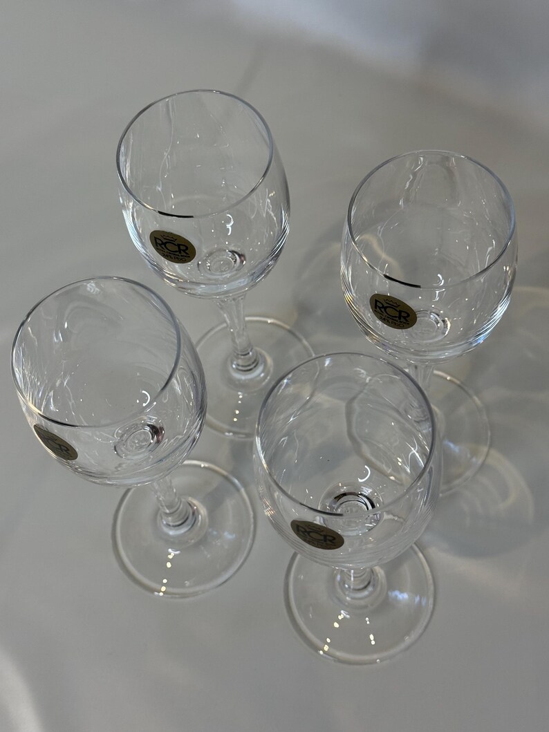 RCR Genesis Vintage Crystal Wine Glasses. Vintage Never Used. Set of 4 ...