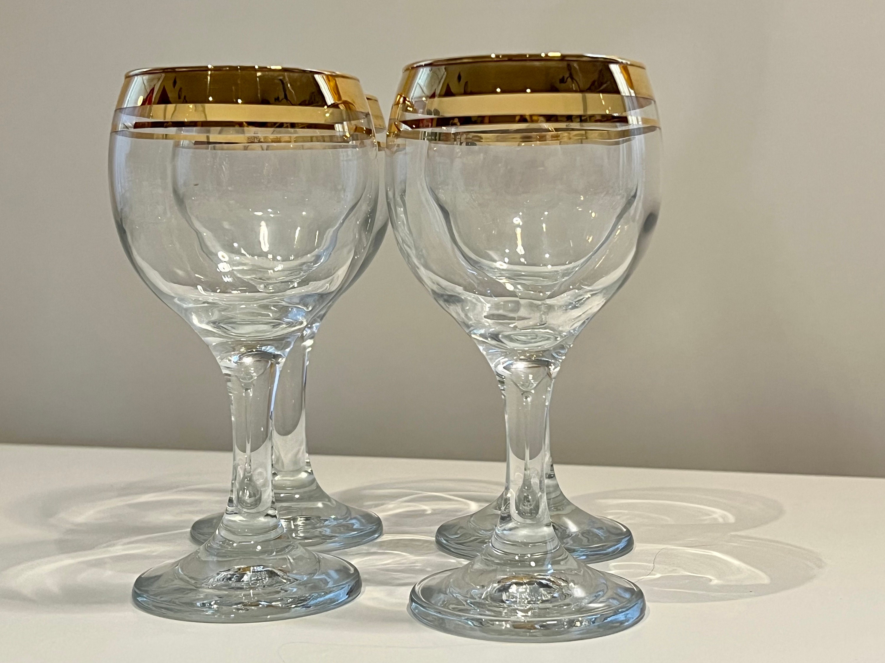 Rare Find. Gold Rim Crystal Glassware 4 X Gold Rim Retro - Etsy Australia
