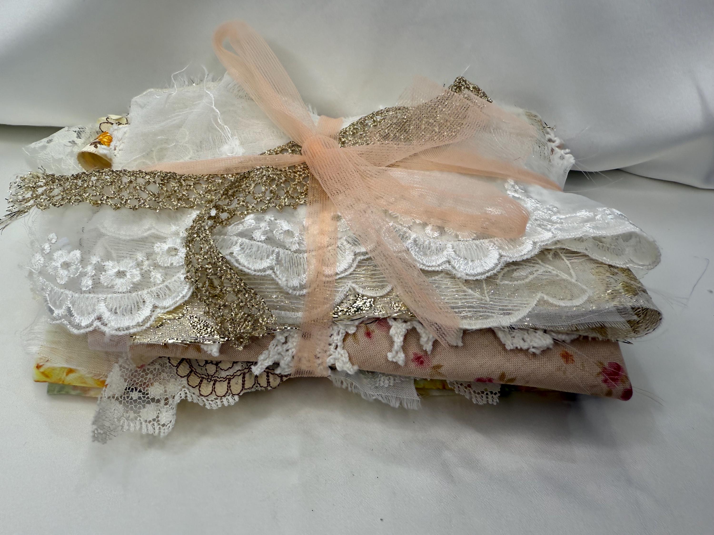 30 Pieces of Vintage Lace Scrap Pack, for Slow Stitching, Journals ...