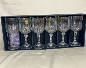 Cristal D'arques France Longchamp Wine Water New in Box Vintage 24% ...