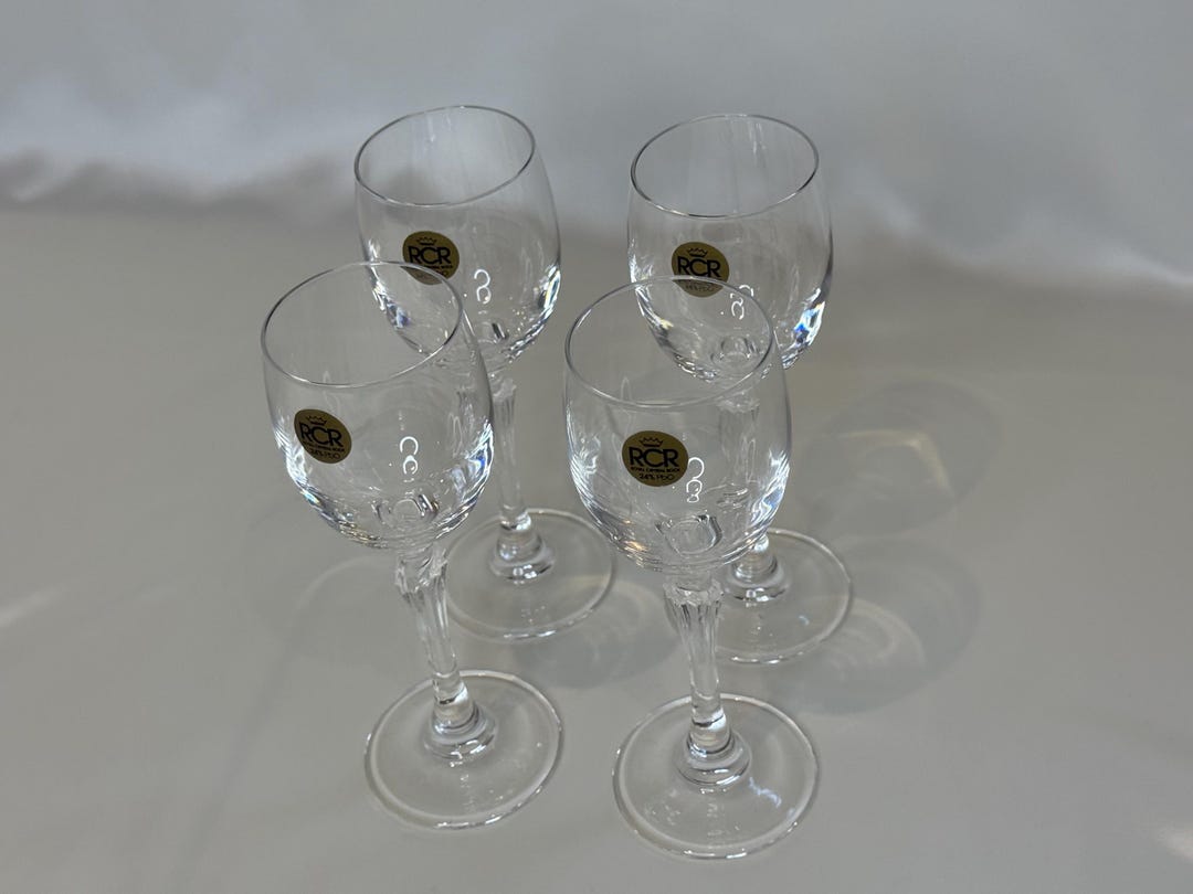 RCR Genesis Vintage Crystal Wine Glasses. Vintage Never Used. Set of 4 ...