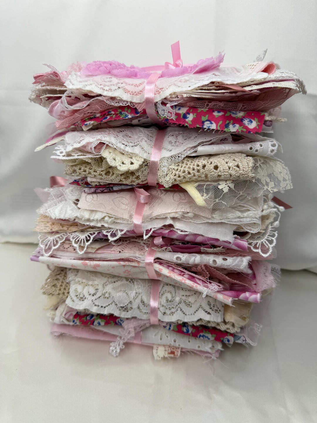 30 Pieces of Vintage Lace Scrap Pack, for Slow Stitching, Journals ...
