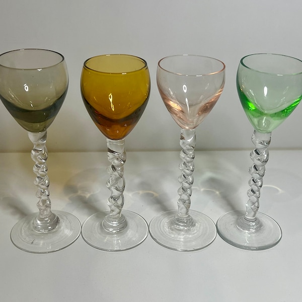 Multi Colored Stem Vintage Glasses - Etsy
