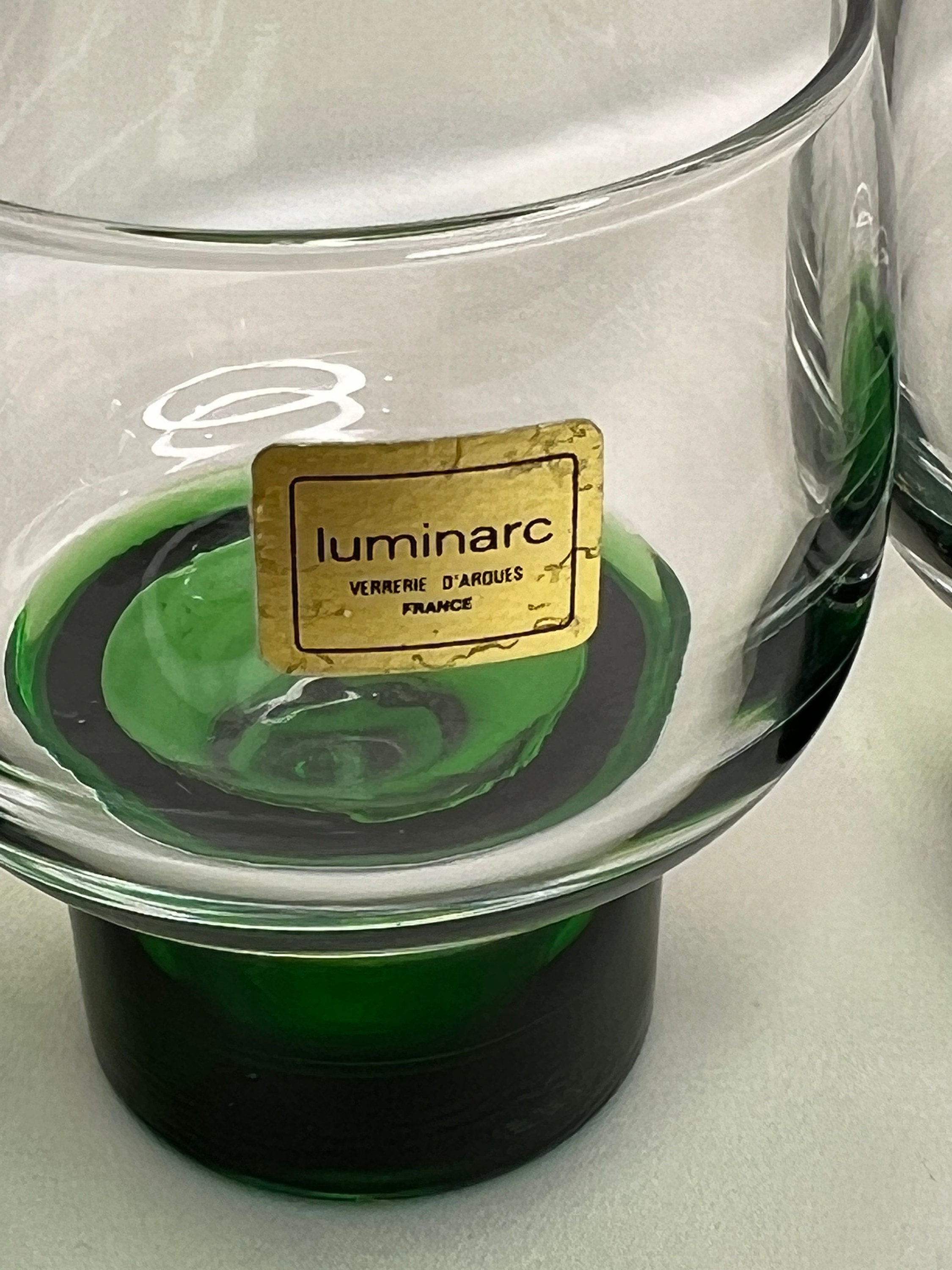 Luminarc Verrerie Darques Dark Green Smoked Small Glass - Etsy