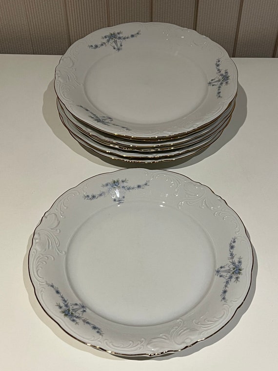 Wawel Harbro Chodziez Blue Floral Dinner Plates Made in - Etsy