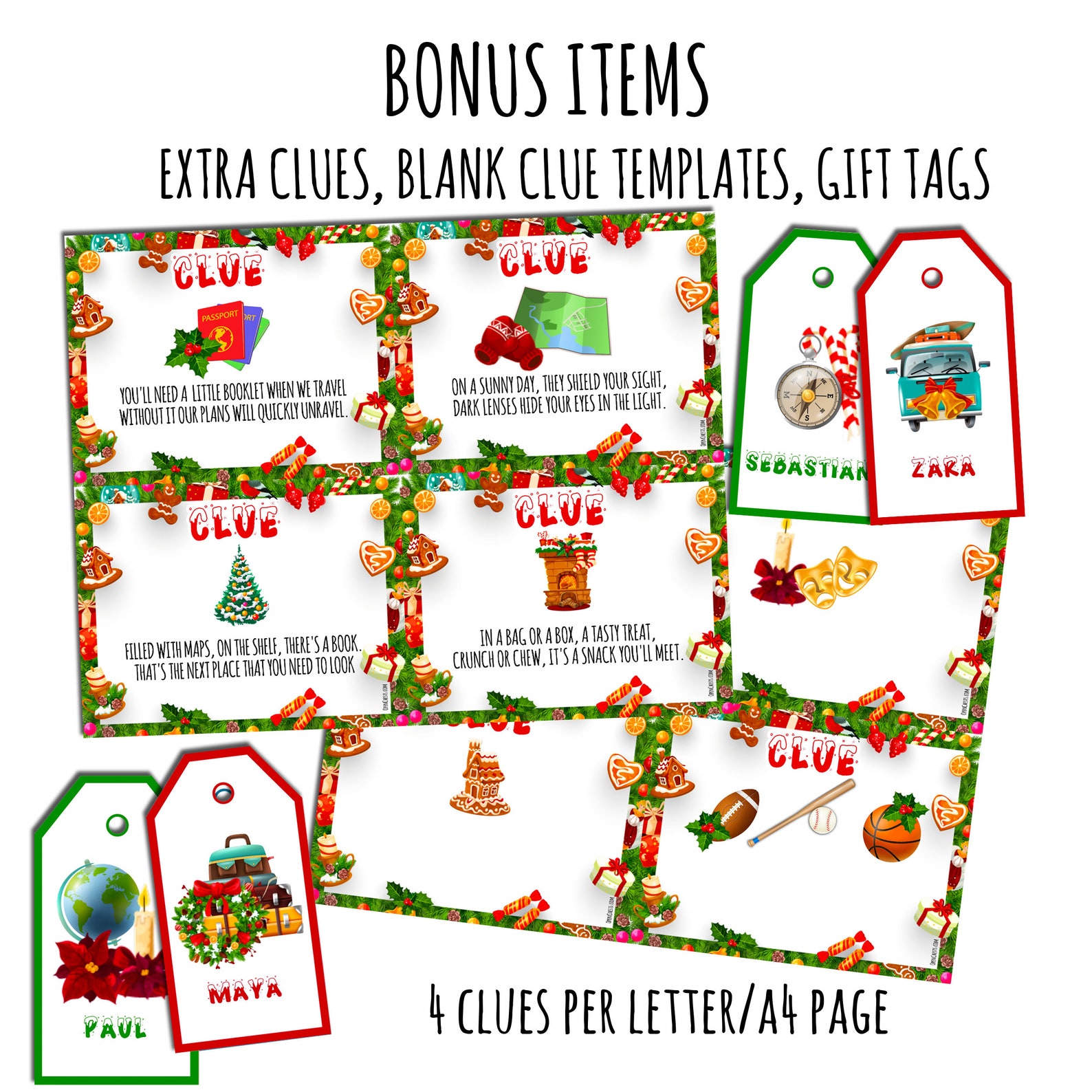 Vacation Reveal Xmas Present Scavenger Hunt Clues Treasure Hunt Kit ...