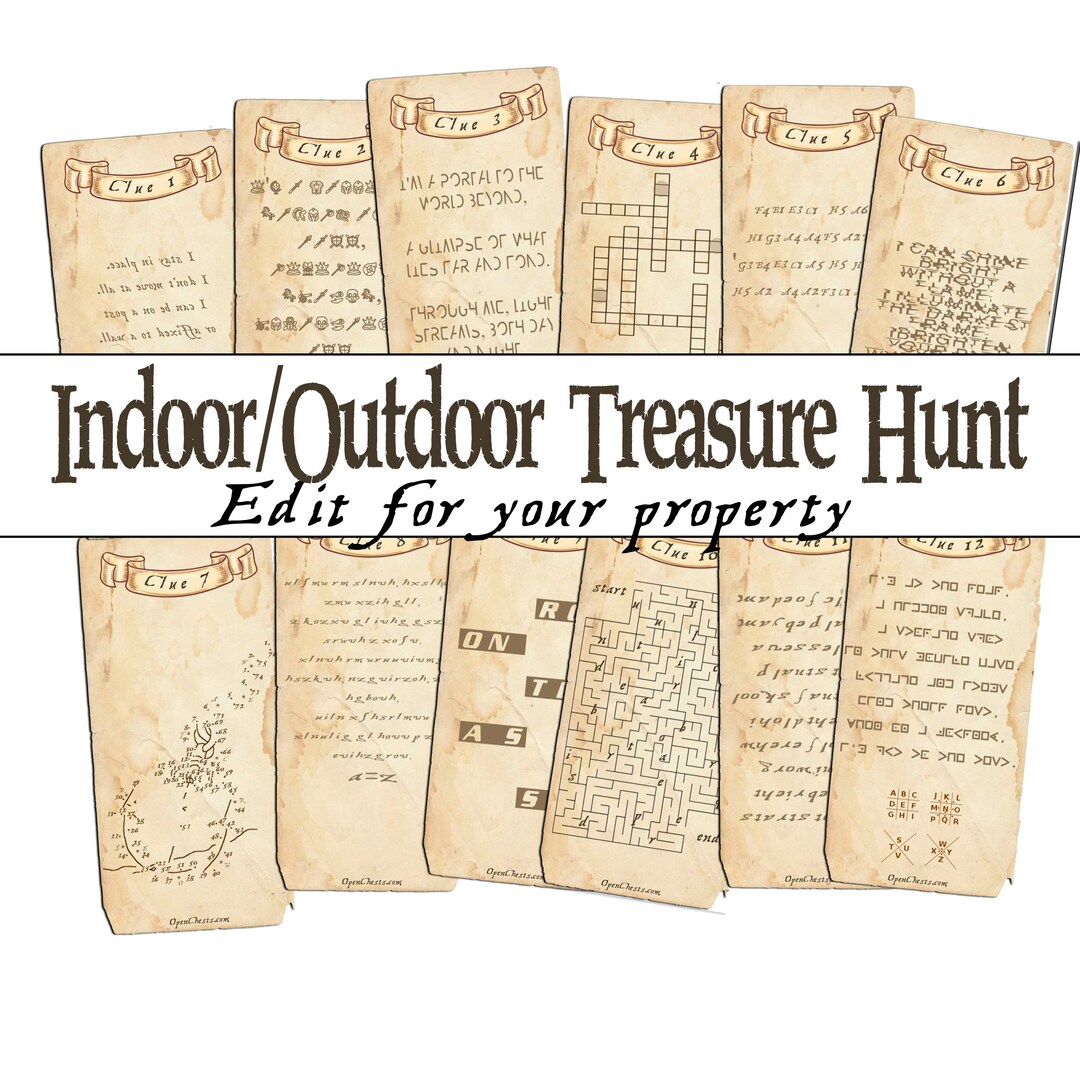 Outdoor Treasure Hunt for Adults Scavenger Hunt With Indoor Clues Too ...