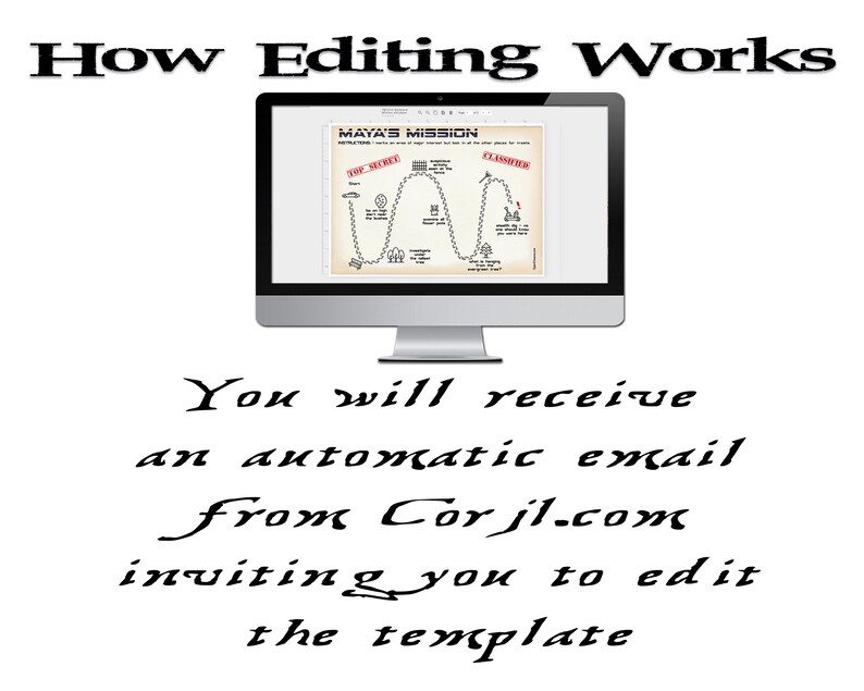 DIY Mission Map Printable Editable Templates Detective or - Etsy