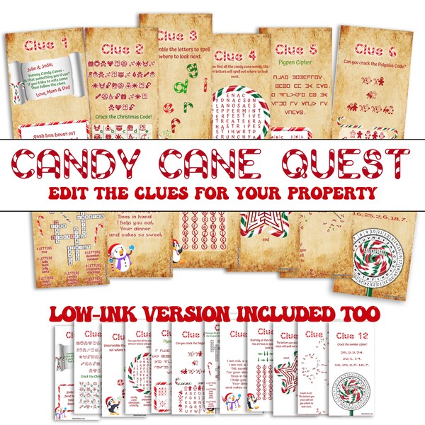 Candy Cane Scavenger Hunt - Etsy