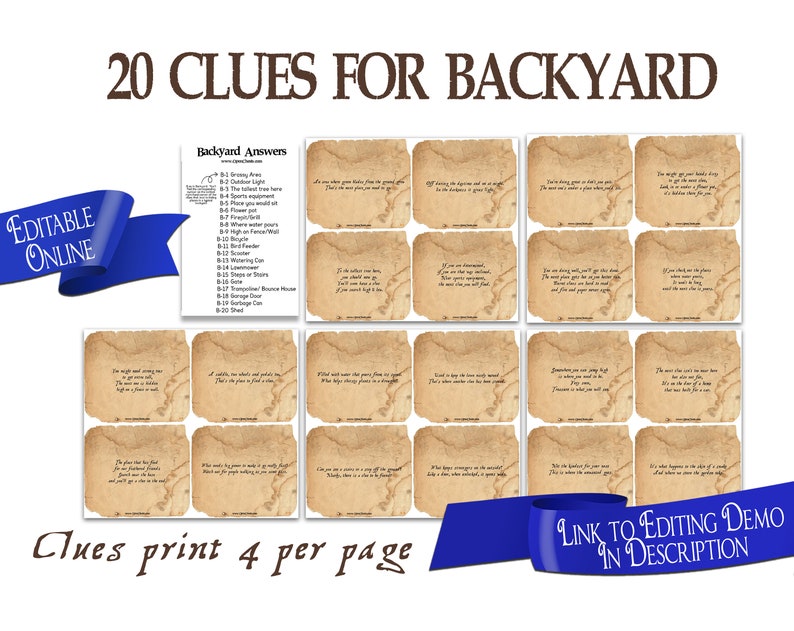 Ultimate Riddle Treasure Hunt Kit Scavenger Hunt Clues Party - Etsy