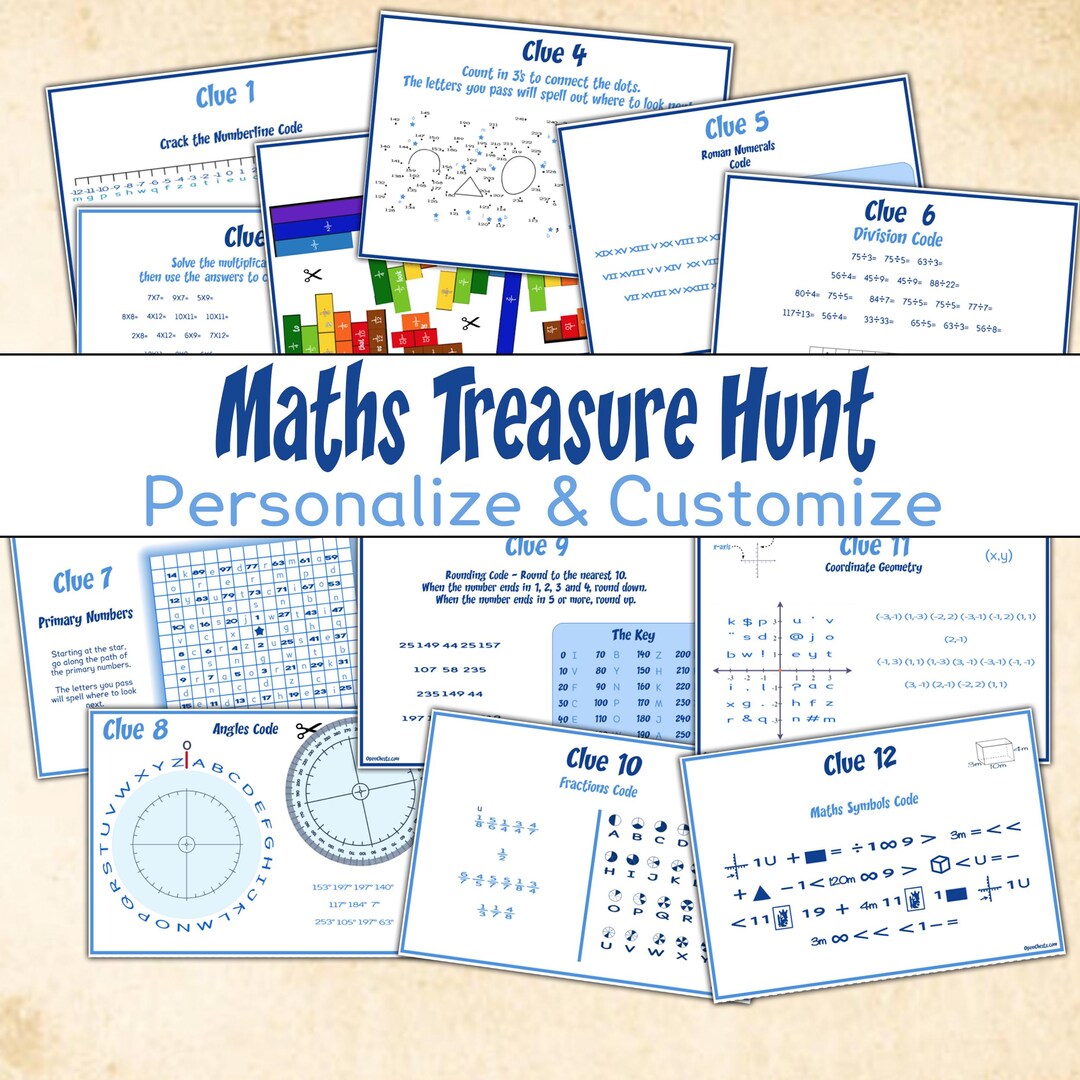 Math Treasure Hunt: Editable STEM Learning Game (printable) - Etsy