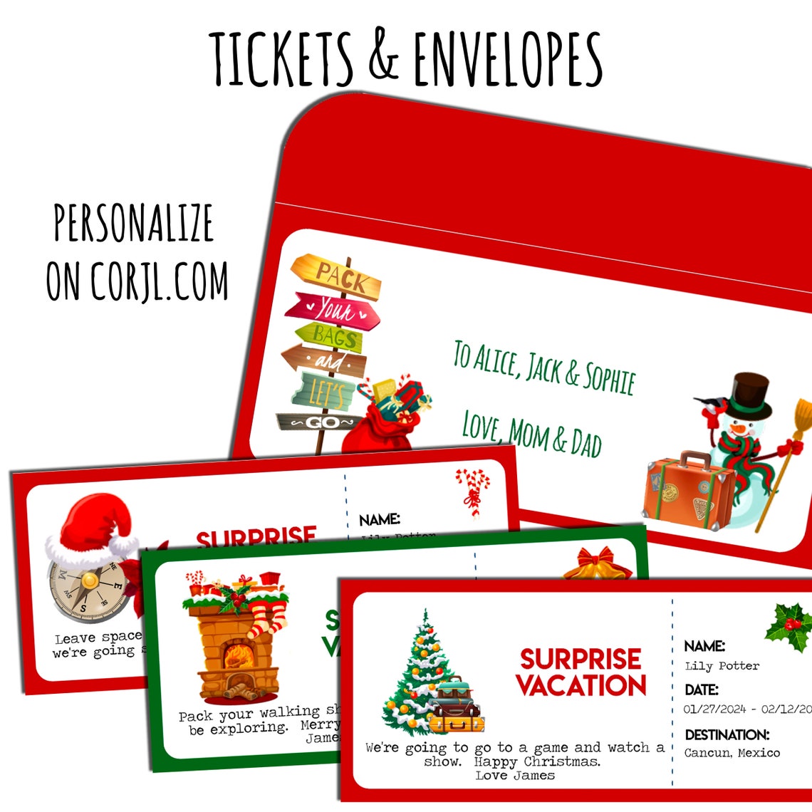 Vacation Reveal Xmas Present Scavenger Hunt Clues Treasure Hunt Kit ...