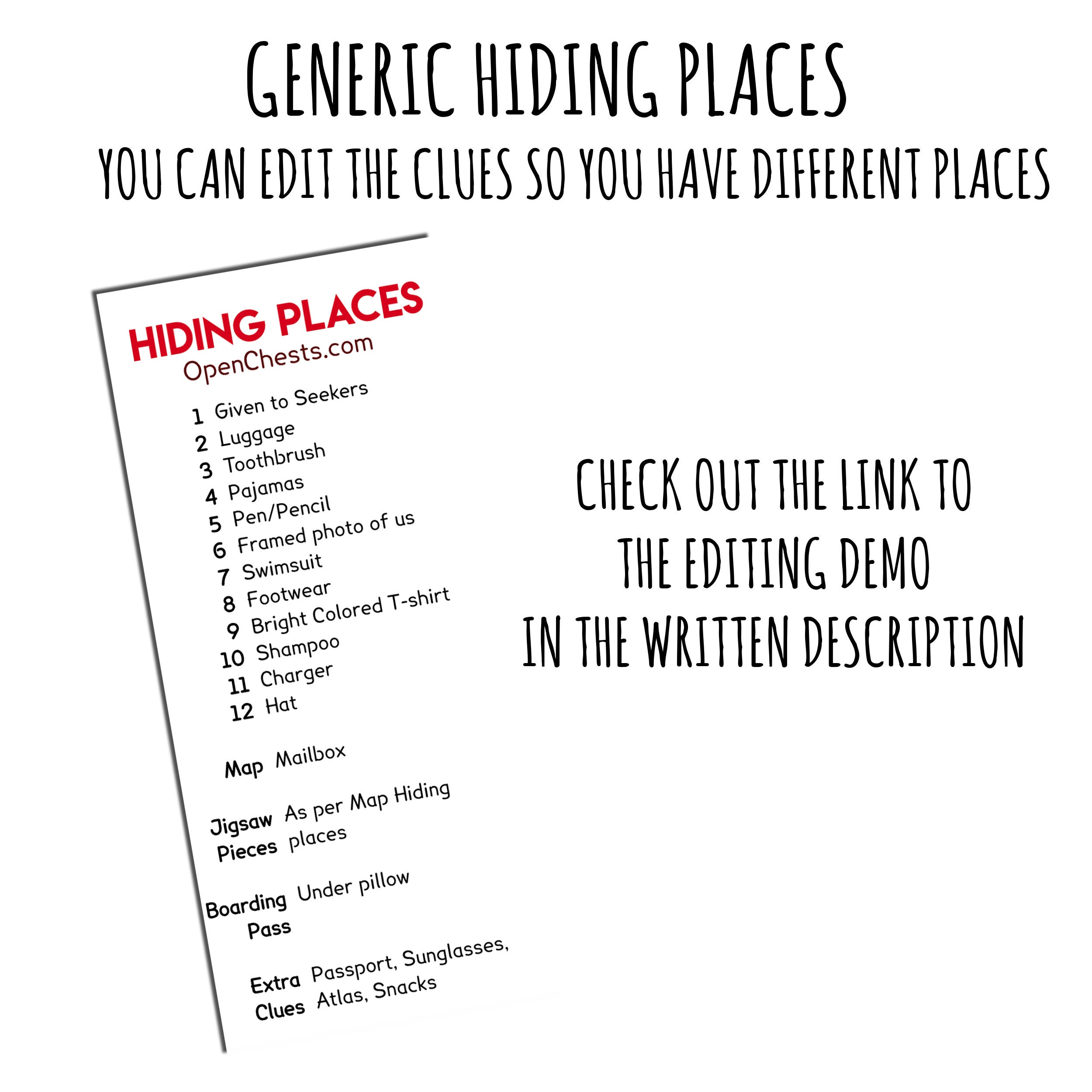 Surprise Vacation Scavenger Hunt: Riddle Clues & Boarding Passes ...