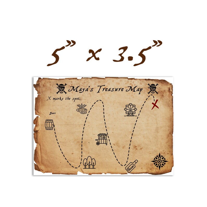 Treasure Map Business Card Sizes - Etsy