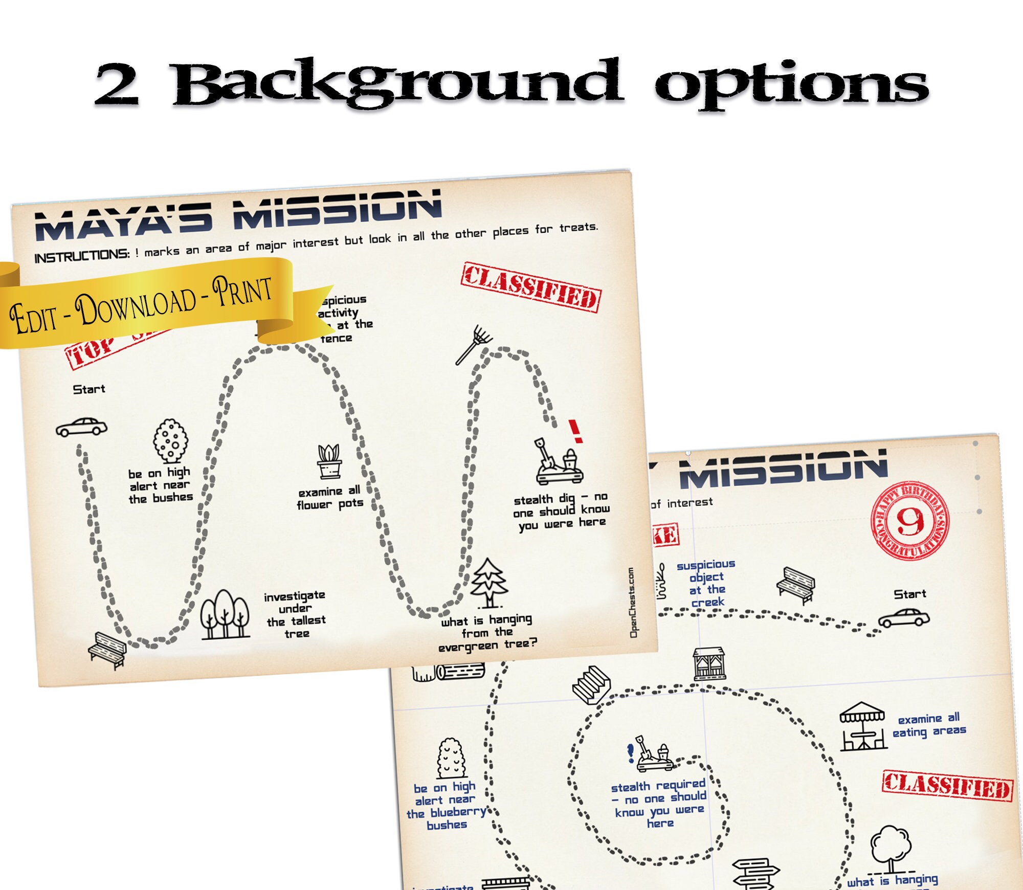 DIY Mission Map Printable Editable Templates Detective or Spy Party ...