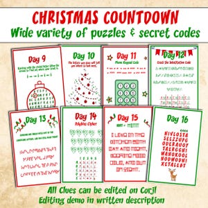 Advent Calendar Idea : Christmas Countdown Puzzles A Festive Puzzle for ...