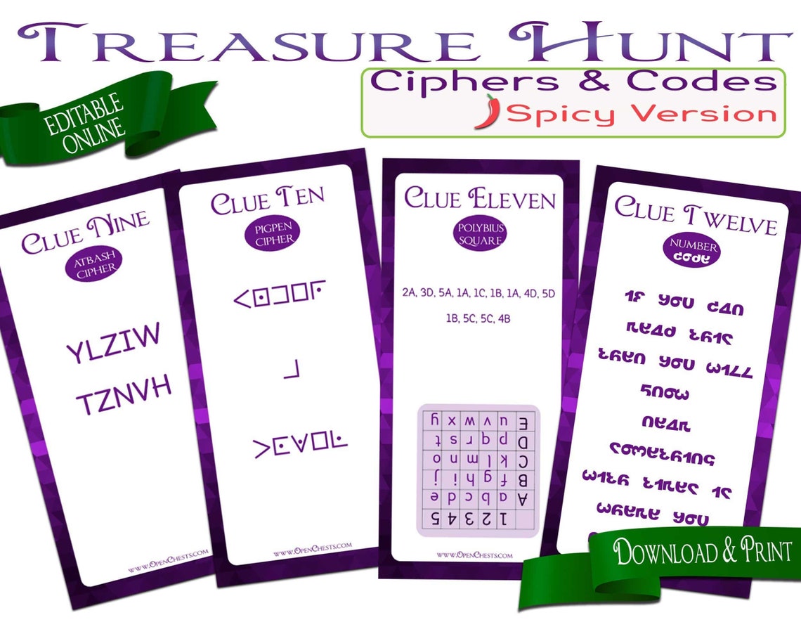 Challenging Treasure Hunt Clues for Teens and Adults Easy & - Etsy