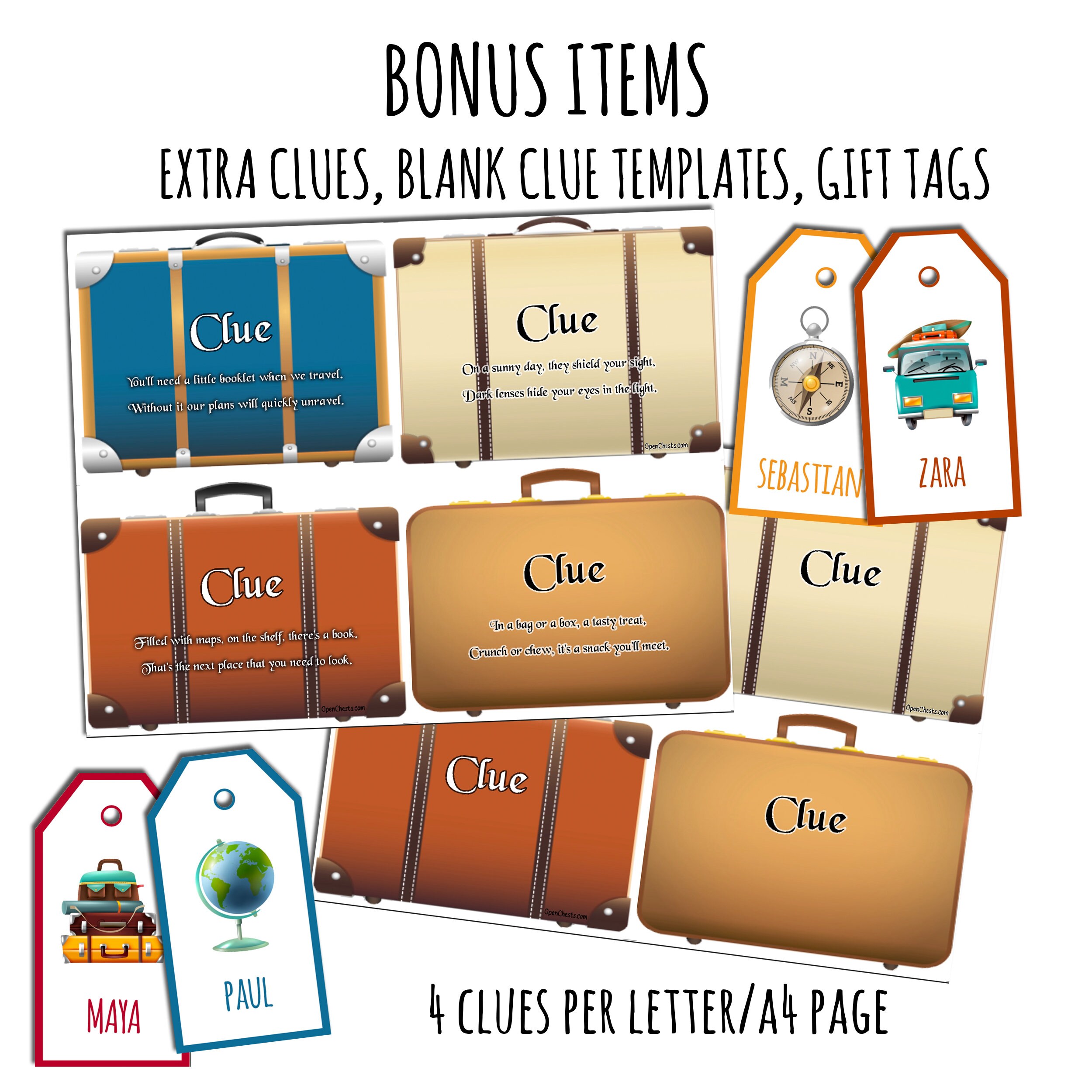 Surprise Vacation Scavenger Hunt: Riddle Clues & Boarding Passes ...