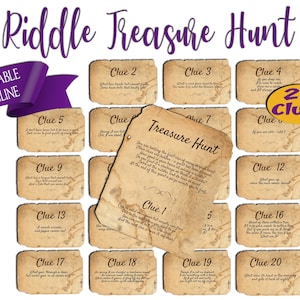 Riddle Treasure Hunt Clues for Older Kids, Teens and Adults. Customise ...