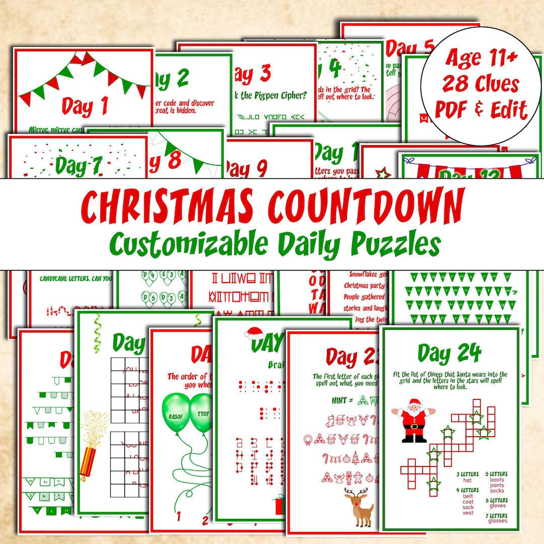 Advent Calendar Idea : Christmas Countdown Puzzles – A Festive Puzzle ...