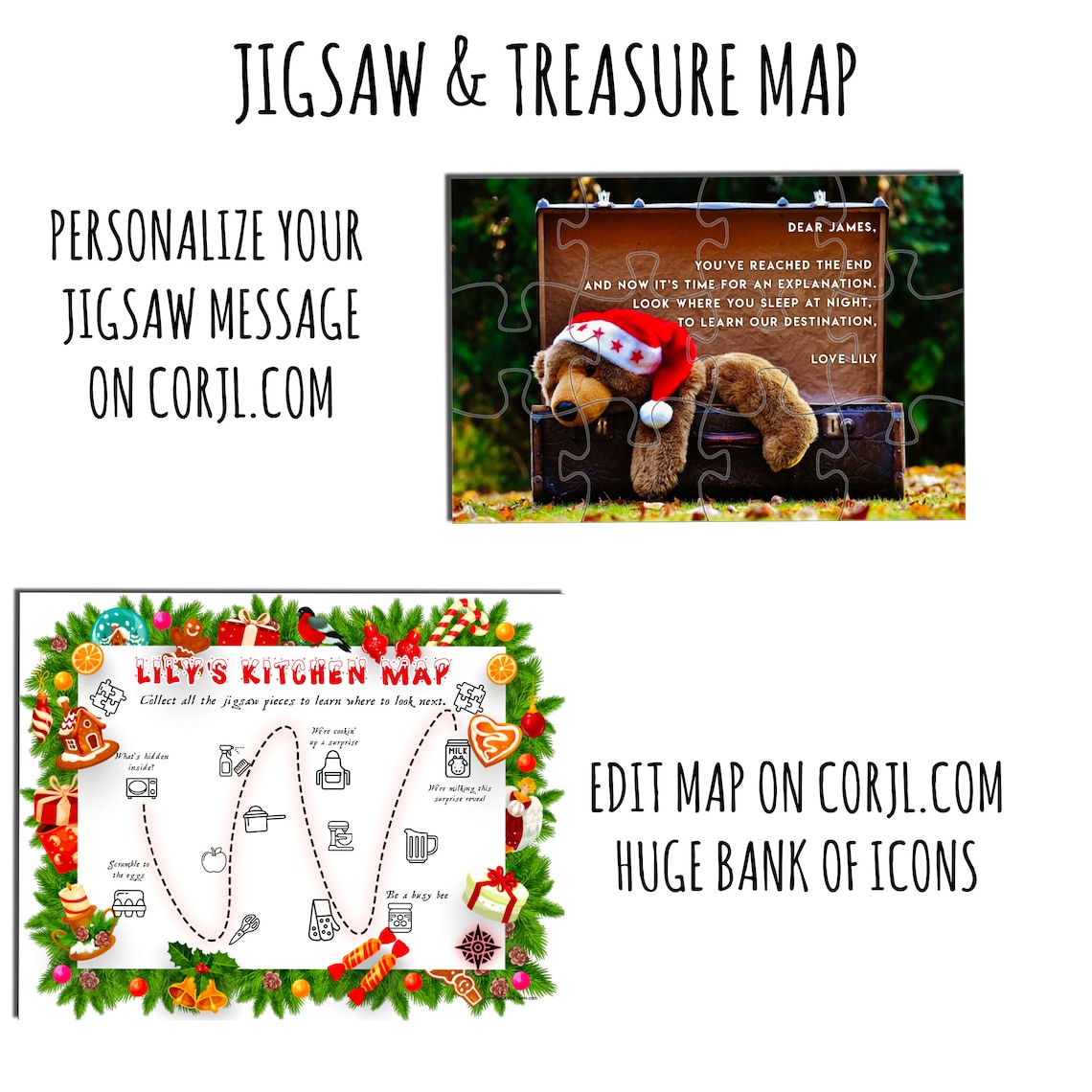 Vacation Reveal Xmas Present Scavenger Hunt Clues Treasure Hunt Kit ...