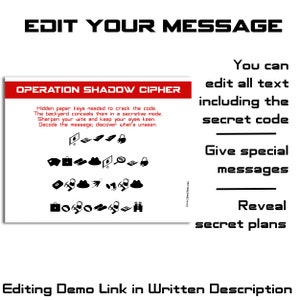 Spy Party Game Mission Map & Secret Code Message - Customizable - Etsy