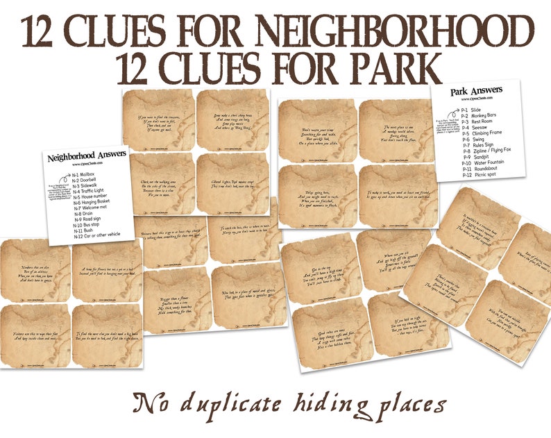 Ultimate Riddle Treasure Hunt Kit Scavenger Hunt Clues Party - Etsy