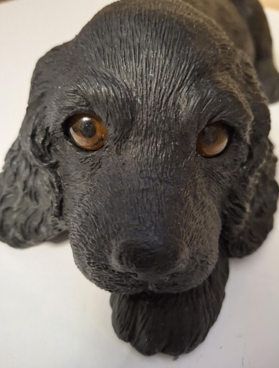 Vintage Sandicast Black Cocker Spaniel Puppy Figurine by Sandra Brue ...