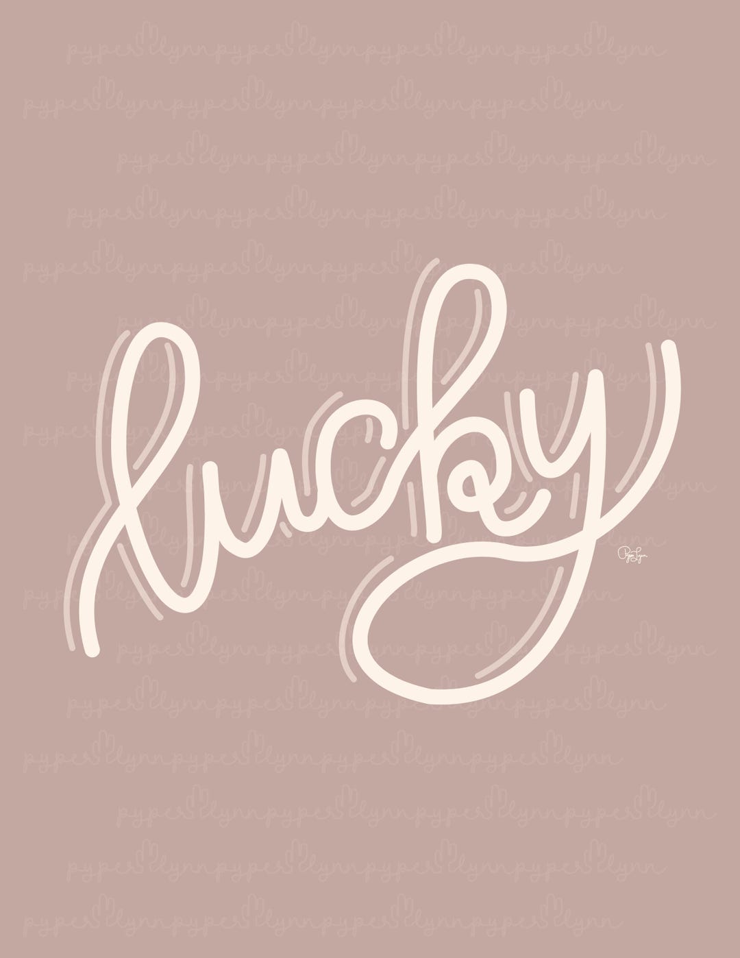 Lucky - Lucky - Printable Artwork - Dusty Rose - Etsy