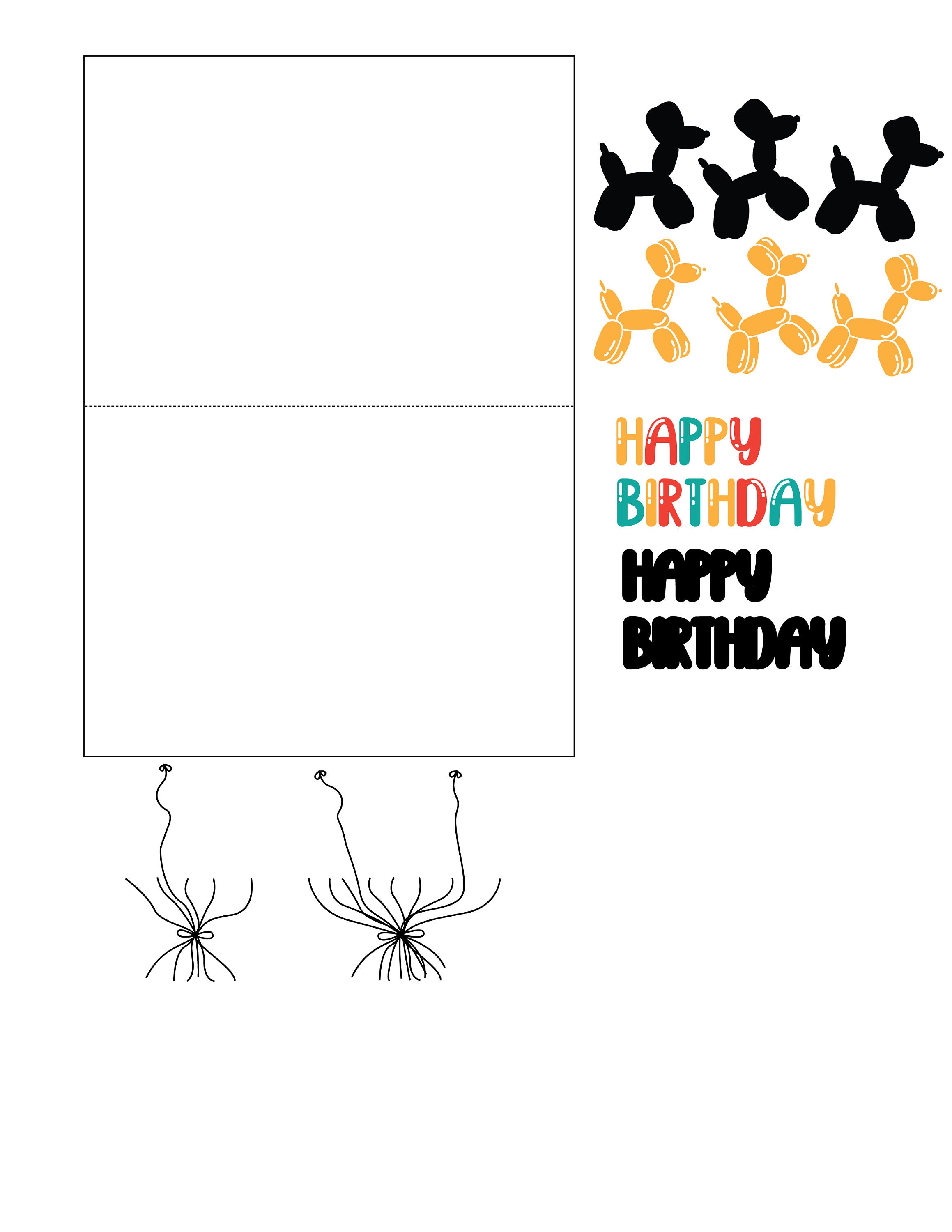Balloon - Birthday Card - SVG Download - Etsy