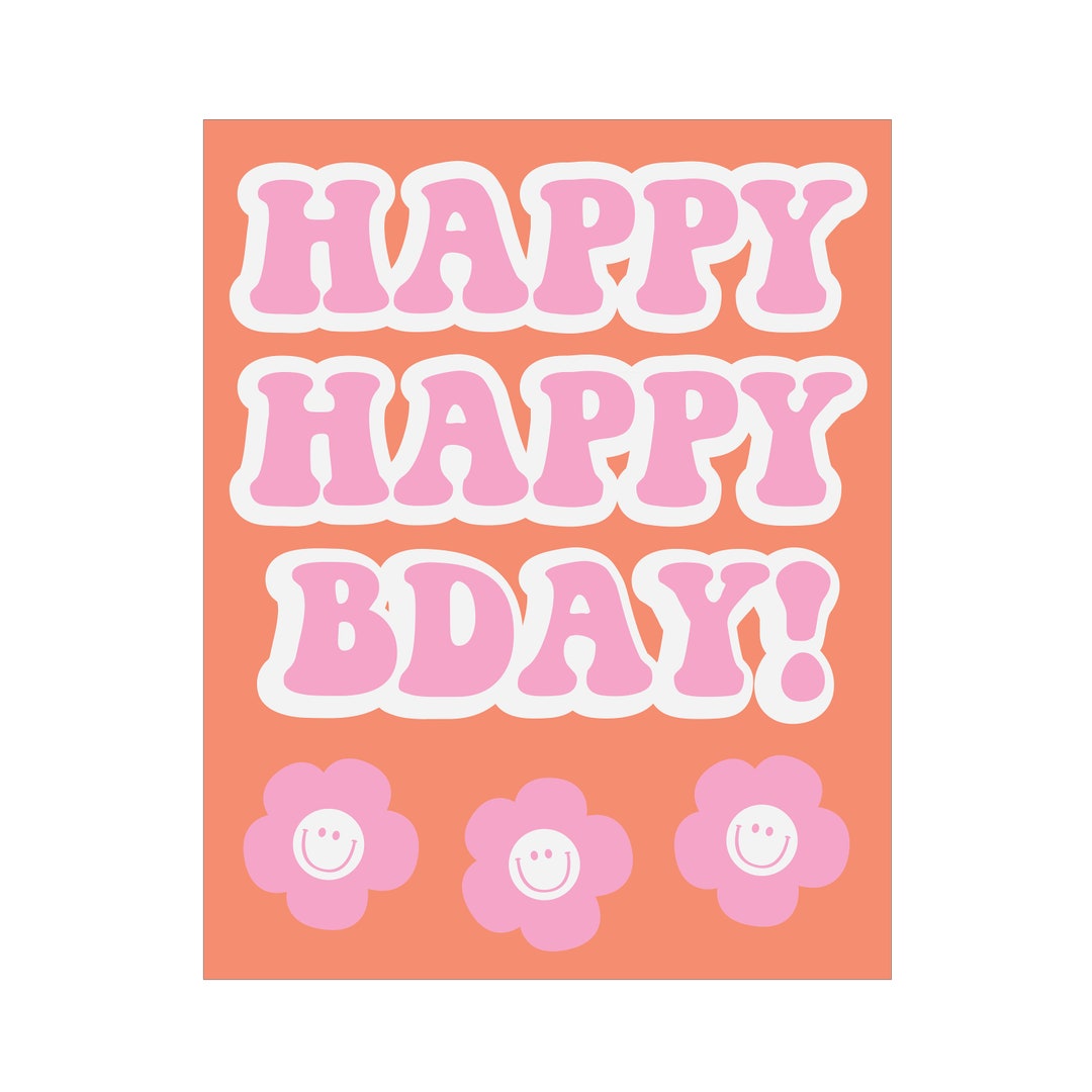 Groovy Birthday Card SVG Download - Etsy