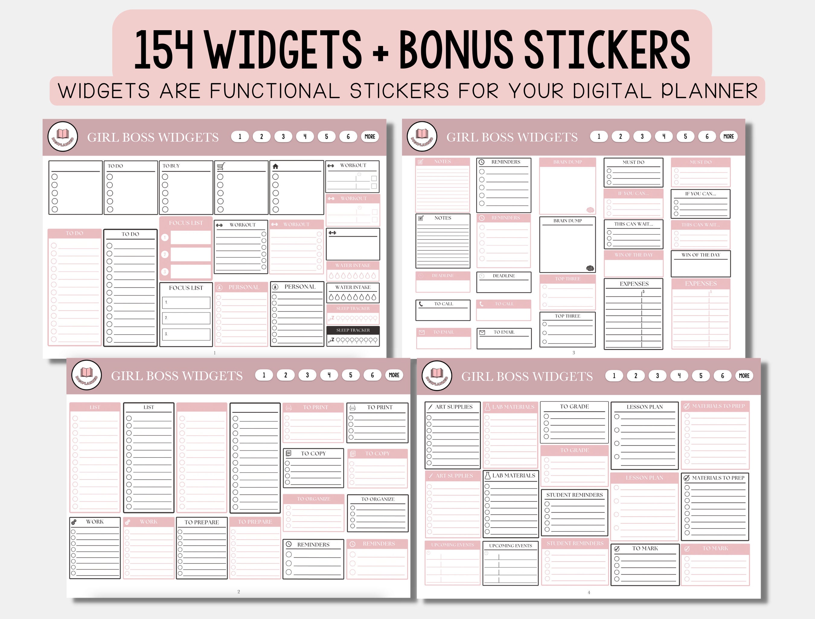 150 Widgets for Teacher Digital Planners Goodnotes Planner - Etsy