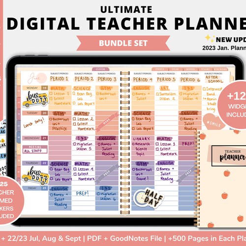 Undated Digital Teacher Planner Goodnotes Teacher Digital - Etsy