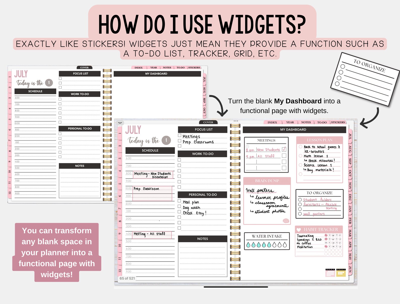 150 Widgets for Teacher Digital Planners Goodnotes Planner - Etsy