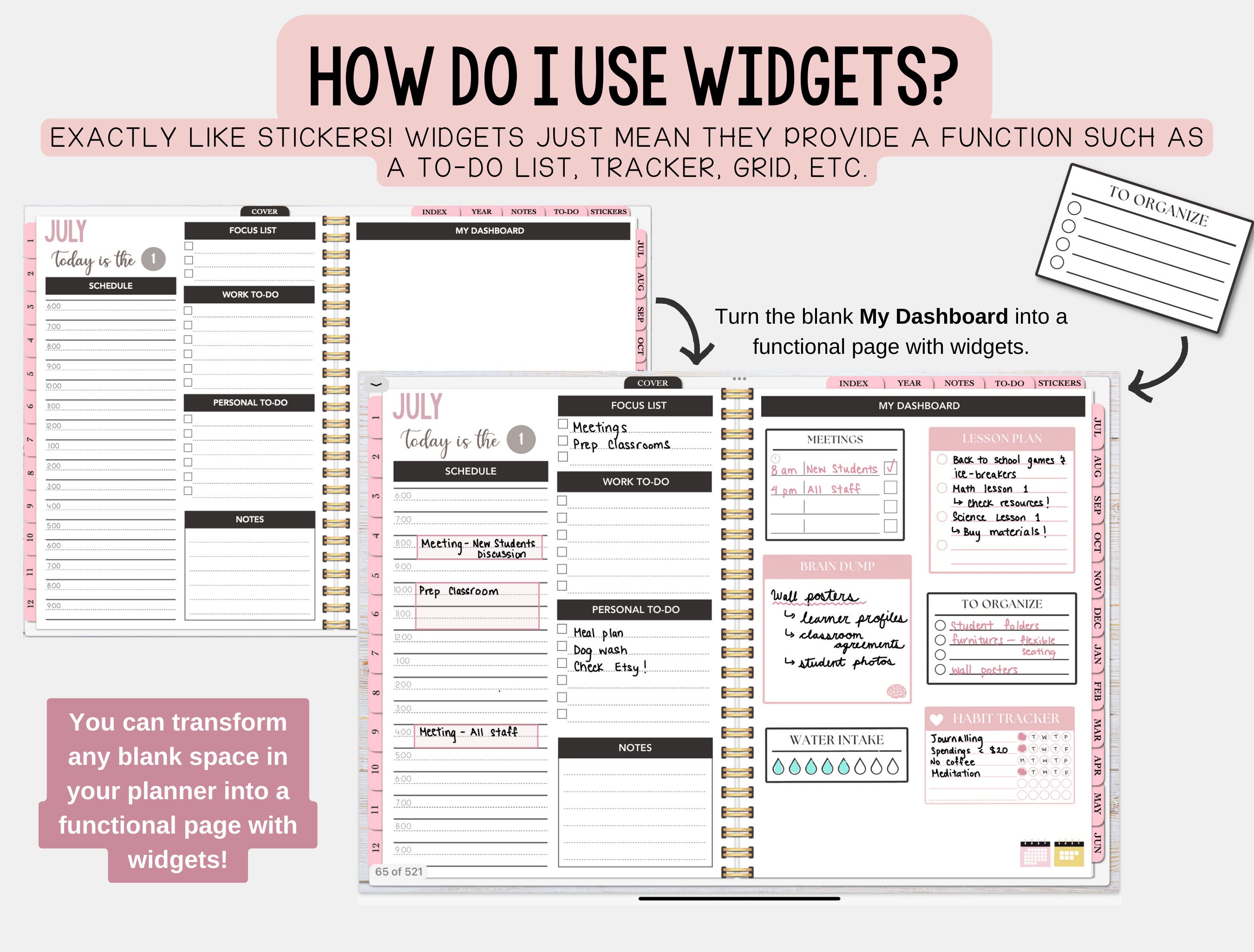 150 Widgets for Teacher Digital Planners Goodnotes Planner - Etsy